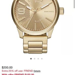 Diesel | Accessories | Mens Diesel 5bar Brave Gold Stainless Watch Mens ...